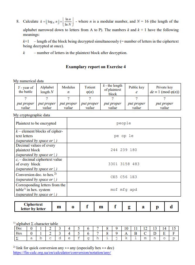 Solved Homework Practise. Decryption of RSA ciphertext LAND | Chegg.com