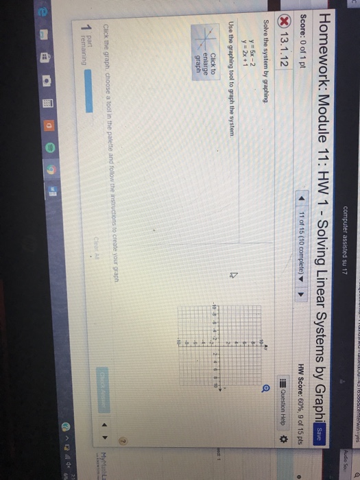 Solved Solve the system by graphing y = 5x - 2 y = 2x + 1 | Chegg.com