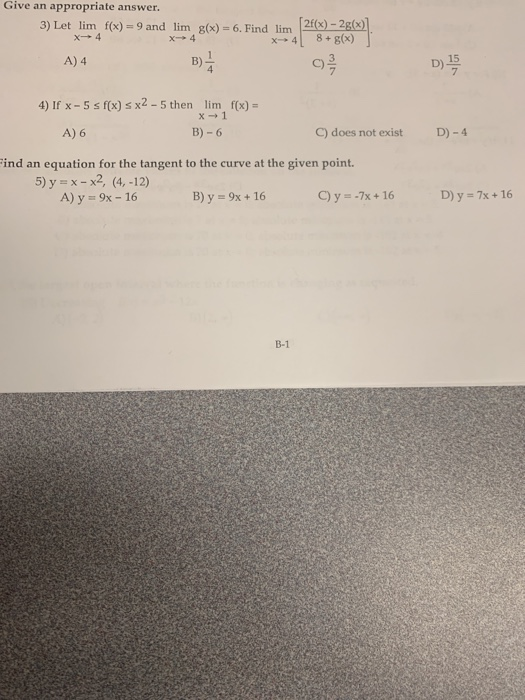 Solved Give an appropriate answer. f(x)= 9 and | 2f(x)-2g(x) | Chegg.com