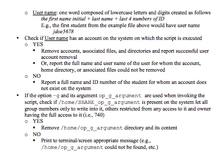 Deliverable script: remove_accounts.sh Brief | Chegg.com