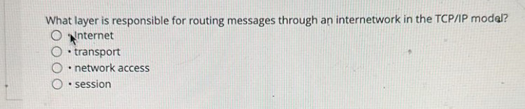 Solved What layer is responsible for routing messages | Chegg.com