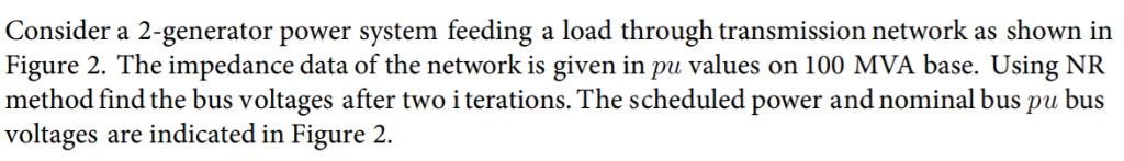 Solved Consider a 2-generator power system feeding a load | Chegg.com