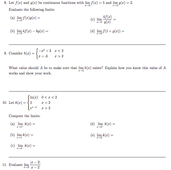 Solved 6 Evaluate The Following Limits A Limx→−8−f X