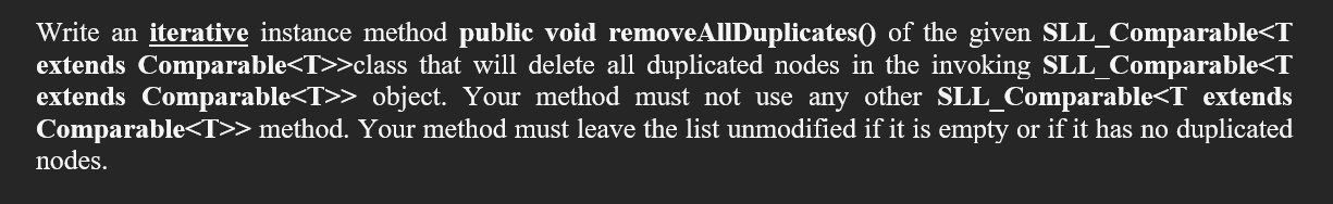 Solved SLL_Comparable.java public class SLL_Comparable