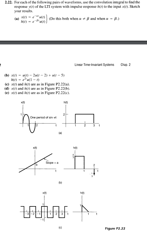 Solved 2.22. For each of the following pairs of waveforms, | Chegg.com