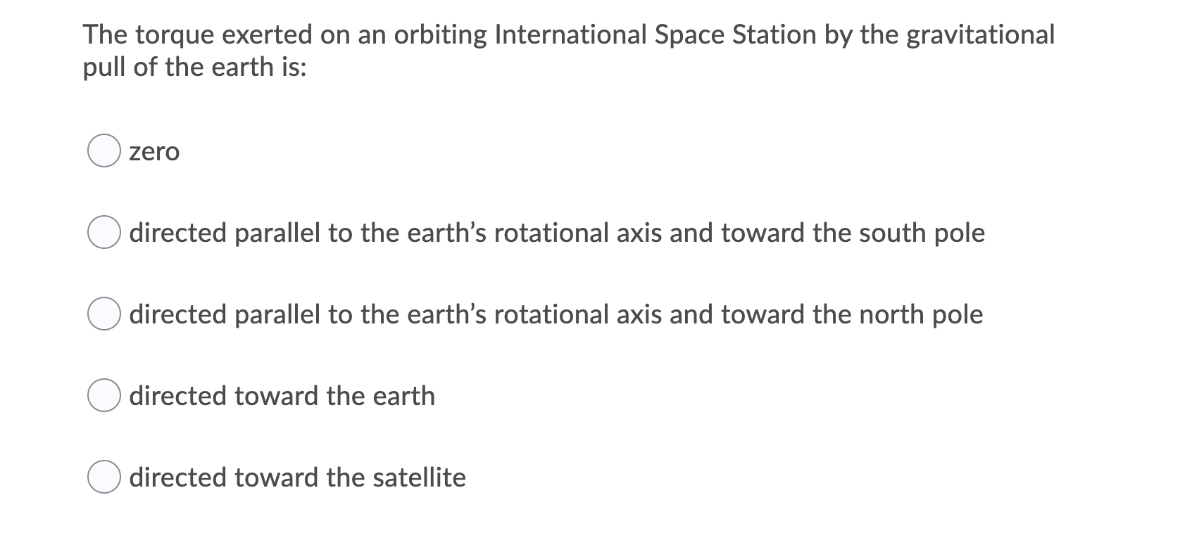 Solved The torque exerted on an orbiting International Space | Chegg.com