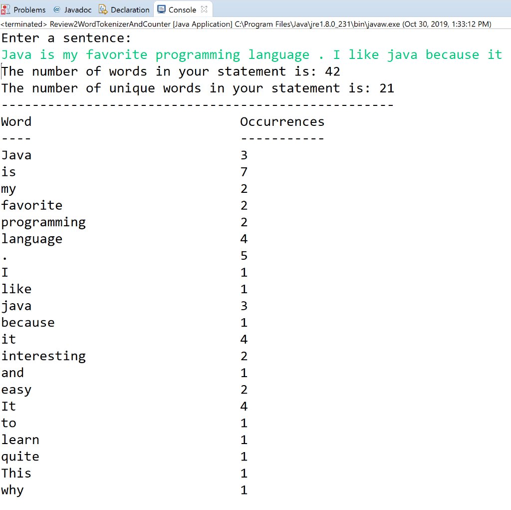 Solved Write a program in Java that take a statement or a | Chegg.com