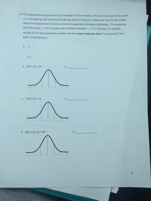 Solved Fire department response time is the length of time | Chegg.com