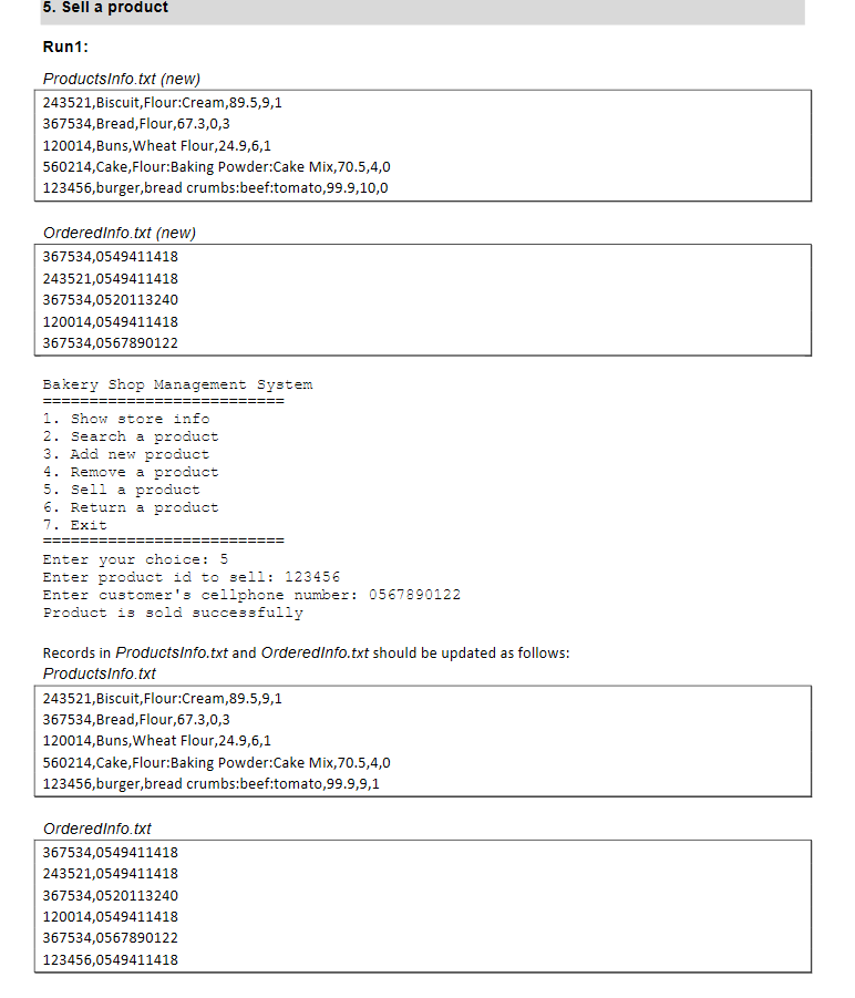 Solved Project Title : Bakery Shop Management System Note: | Chegg.com