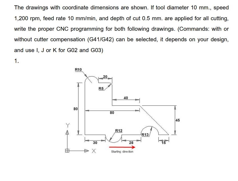 Solved The drawings with coordinate dimensions are shown. If | Chegg.com