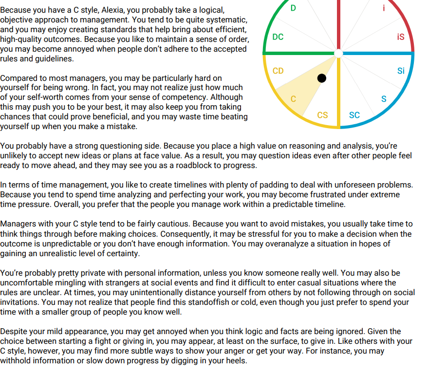 Instructions: Use your Everything DiSC Management | Chegg.com
