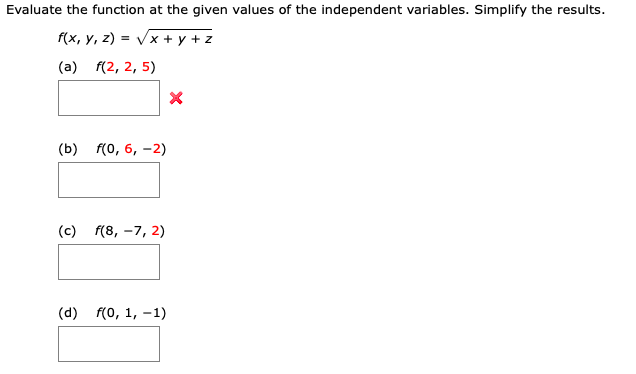 Solved Evaluate The Function At The Given Values Of The