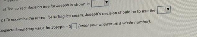 Solved Joseph Biggs owns his own ice cream truck and lives | Chegg.com