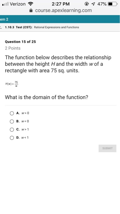 Solved '11 Verizon令 2:27 PM a course.apexlearning.com em 2 | Chegg.com