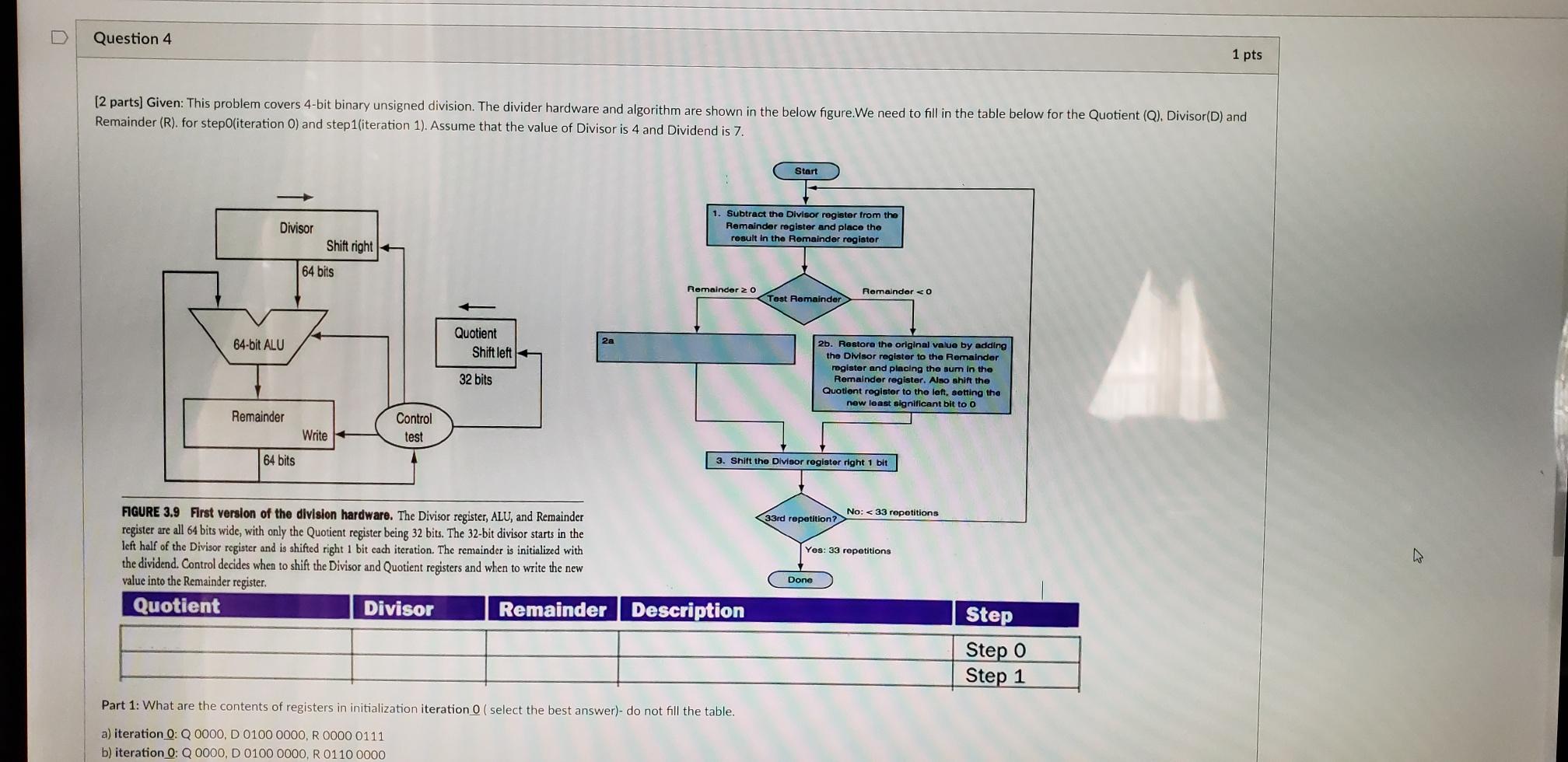 Solved Question 4 1 pts (2 parts] Given: This problem covers | Chegg.com