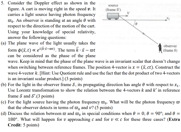 Solved source 5. Consider the Doppler effect as shown in the | Chegg.com