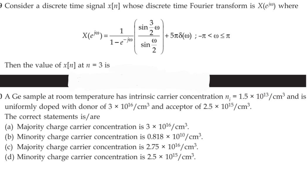 Solved Consider a discrete time signal x[n] whose discrete | Chegg.com