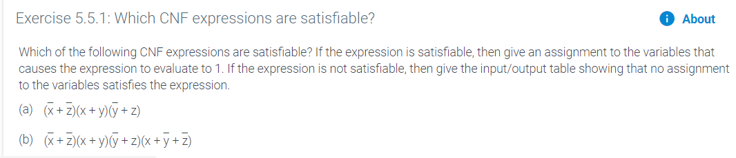 Solved Exercise 5.5.1: Which CNF expressions are | Chegg.com