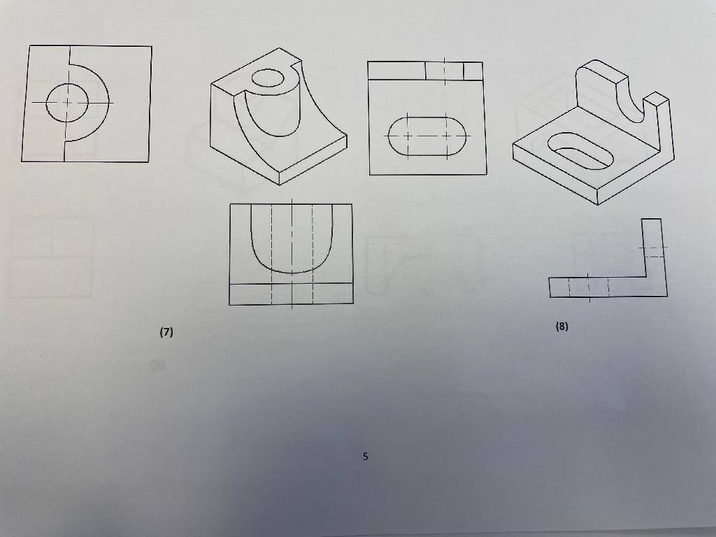Solved b) Multiview problems. Given the isometric view, draw | Chegg.com