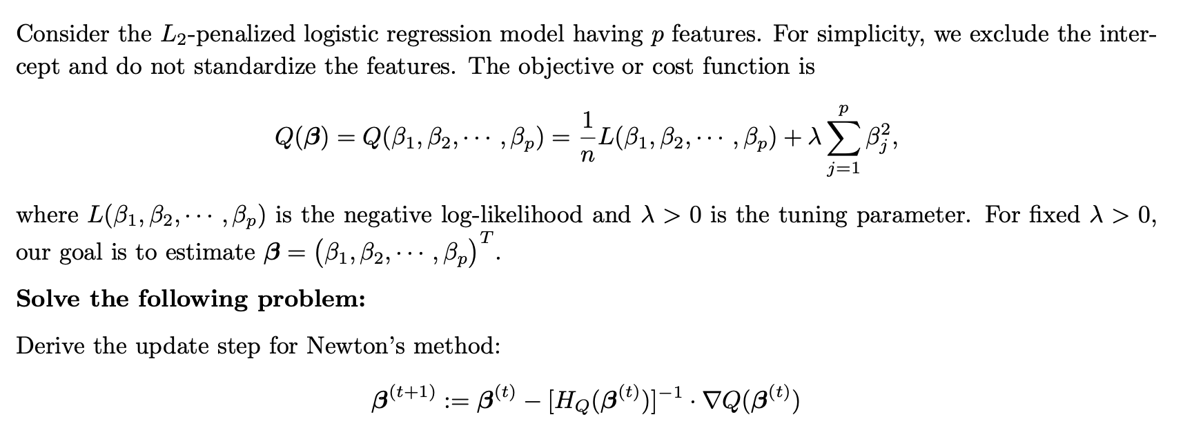 Consider the L2-penalized logistic regression model | Chegg.com