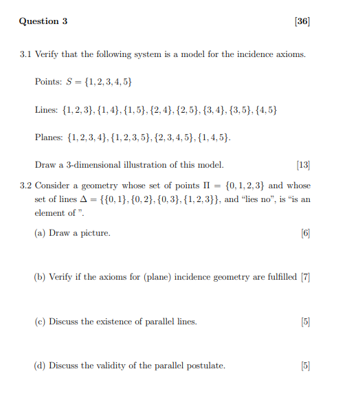 Solved 3.1 Verify that the following system is a model for | Chegg.com