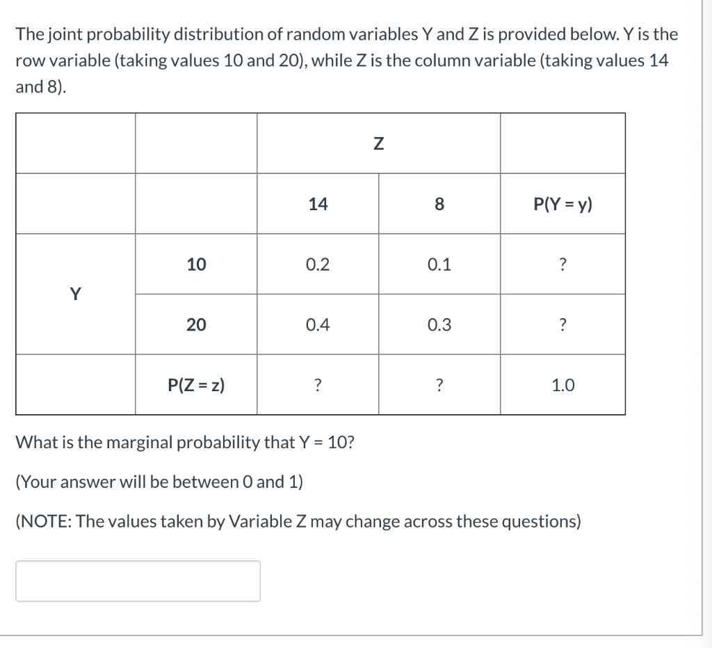 Solved The joint probability distribution of random | Chegg.com