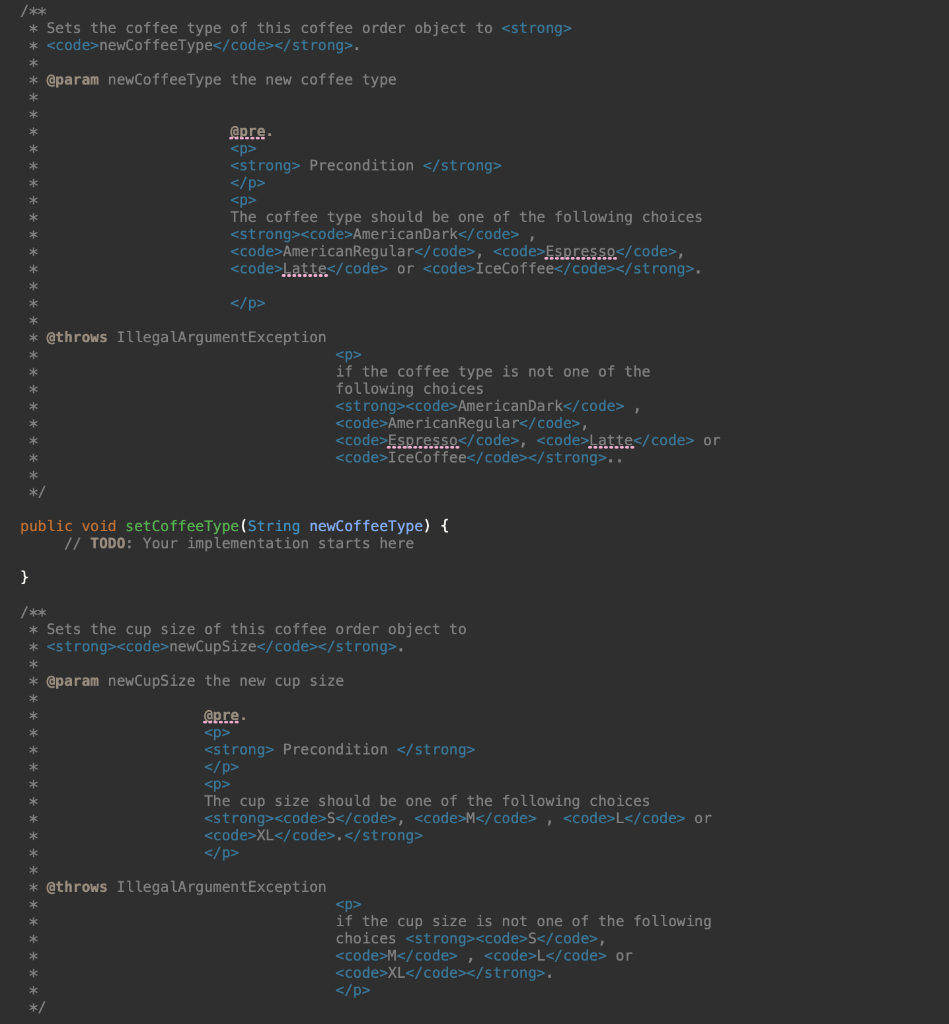 Solved /** * Create CoffeeOrders * * | Chegg.com
