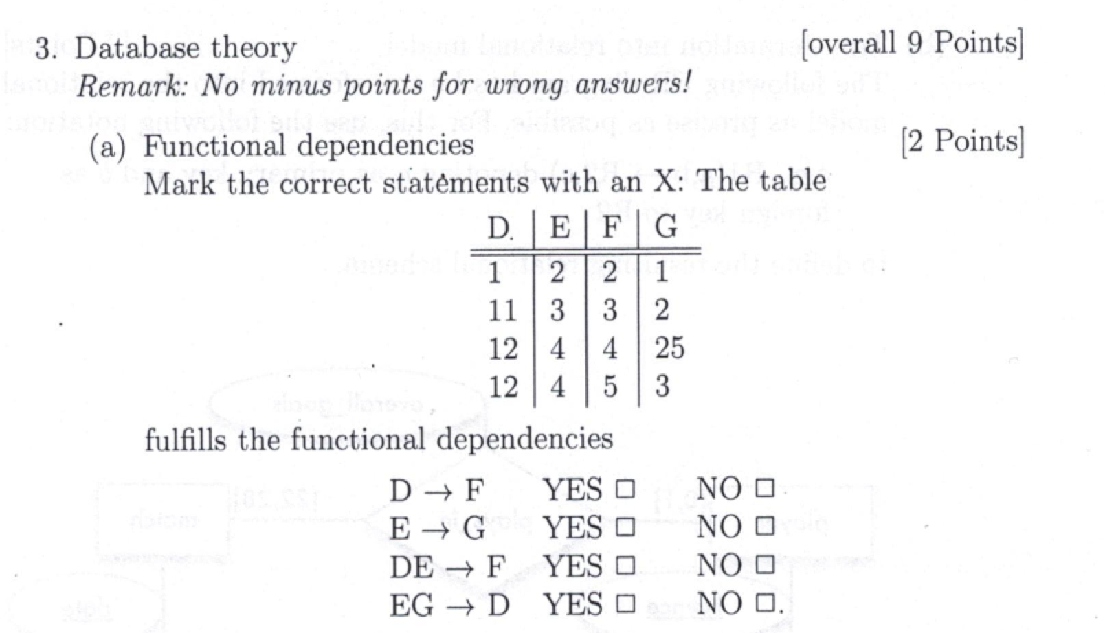 Solved 3. Database theory [overall 9 Points] Remark: No | Chegg.com