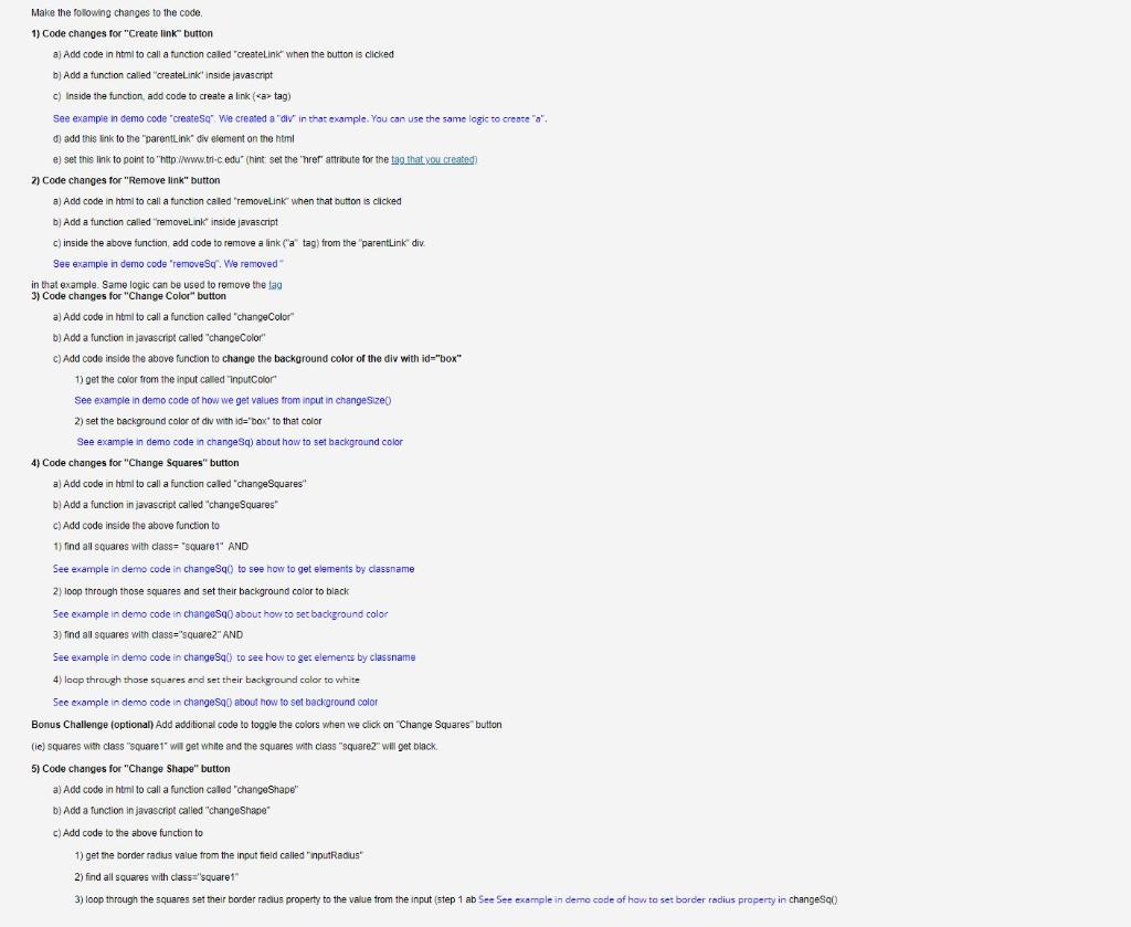 Make the following changes to the code 1) Code | Chegg.com