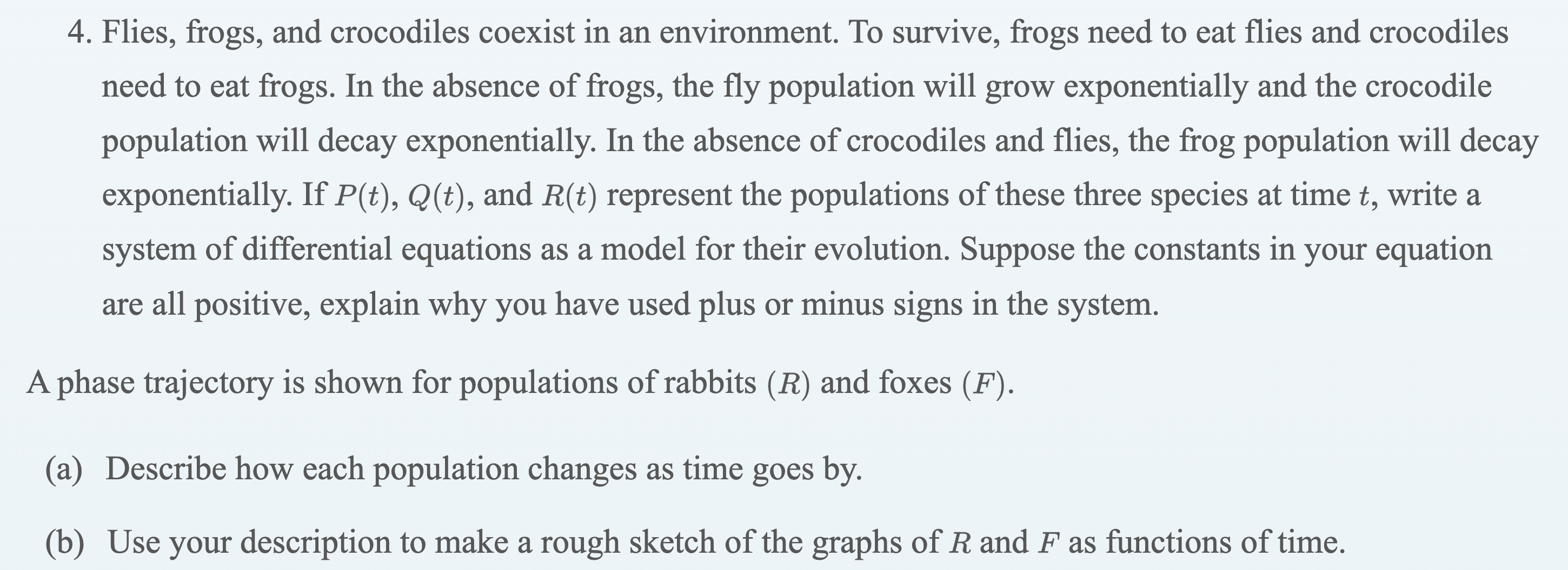 Solved 4. Flies, frogs, and crocodiles coexist in an | Chegg.com
