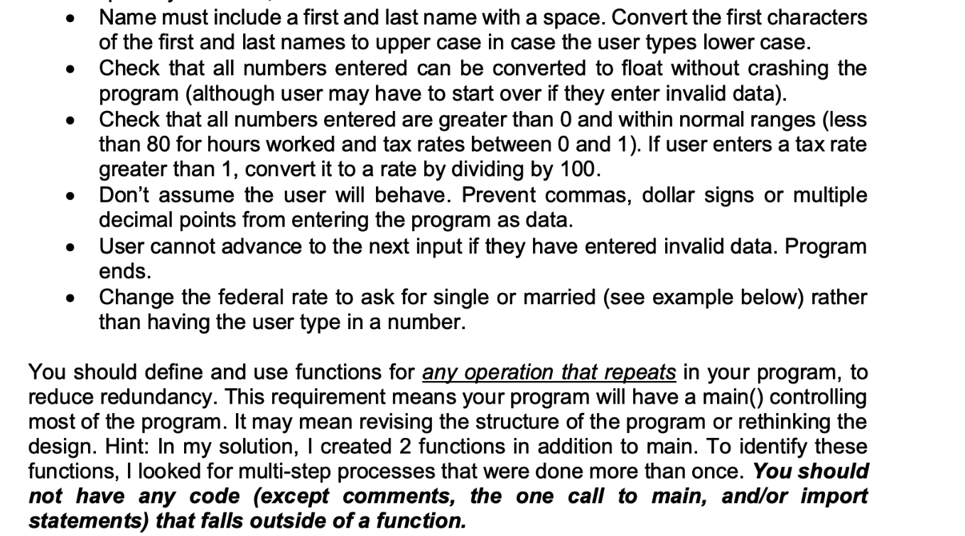 Solved Name must include a first and last name with a space. | Chegg.com