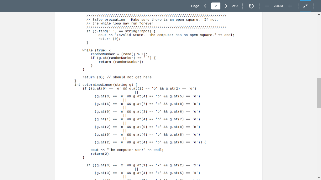 Solved Page of 3 0 - ZOOM + * Assignment: Tic Tac Toe | Chegg.com