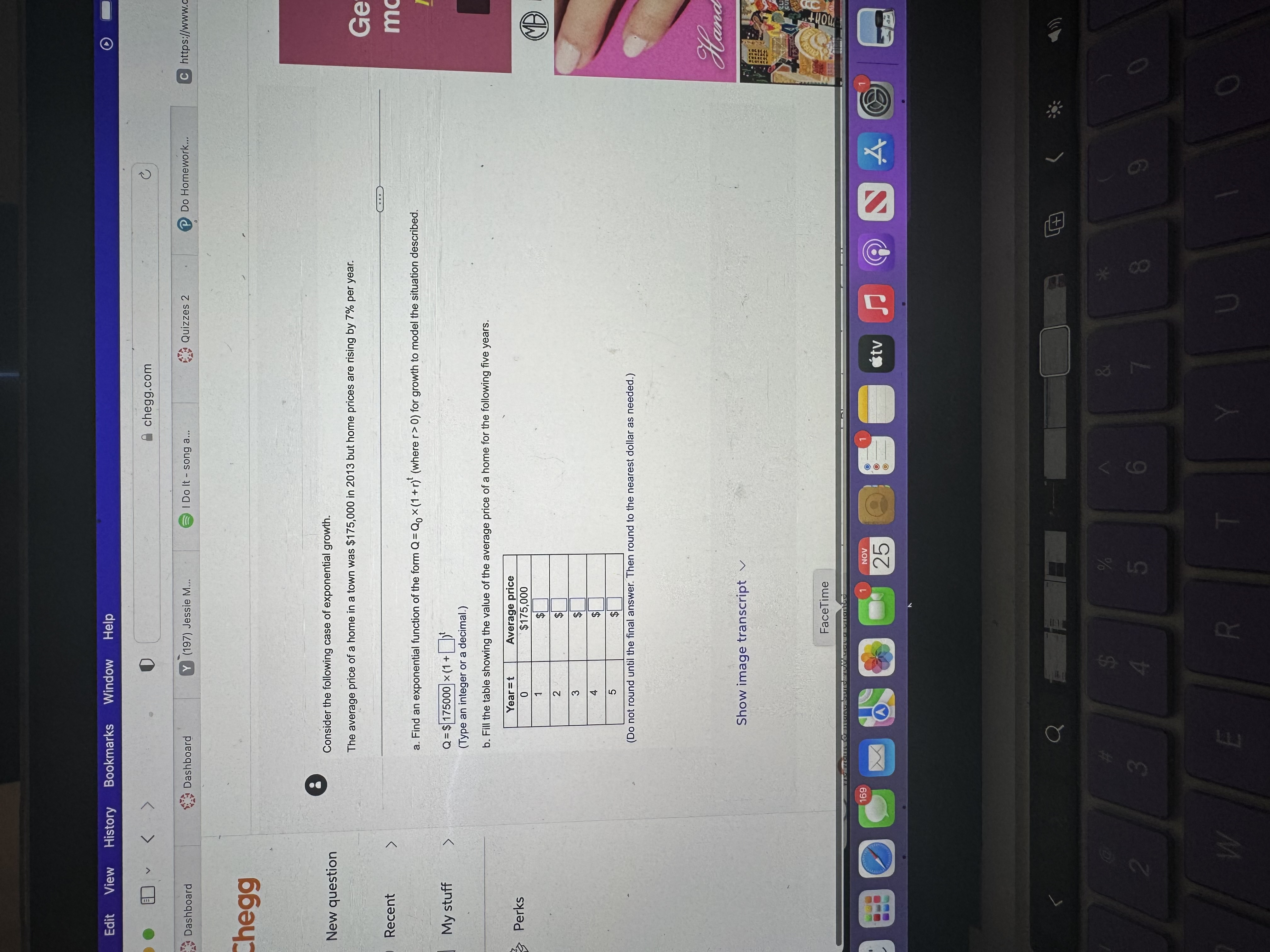Solved Consider the following case of exponential growth.The | Chegg.com