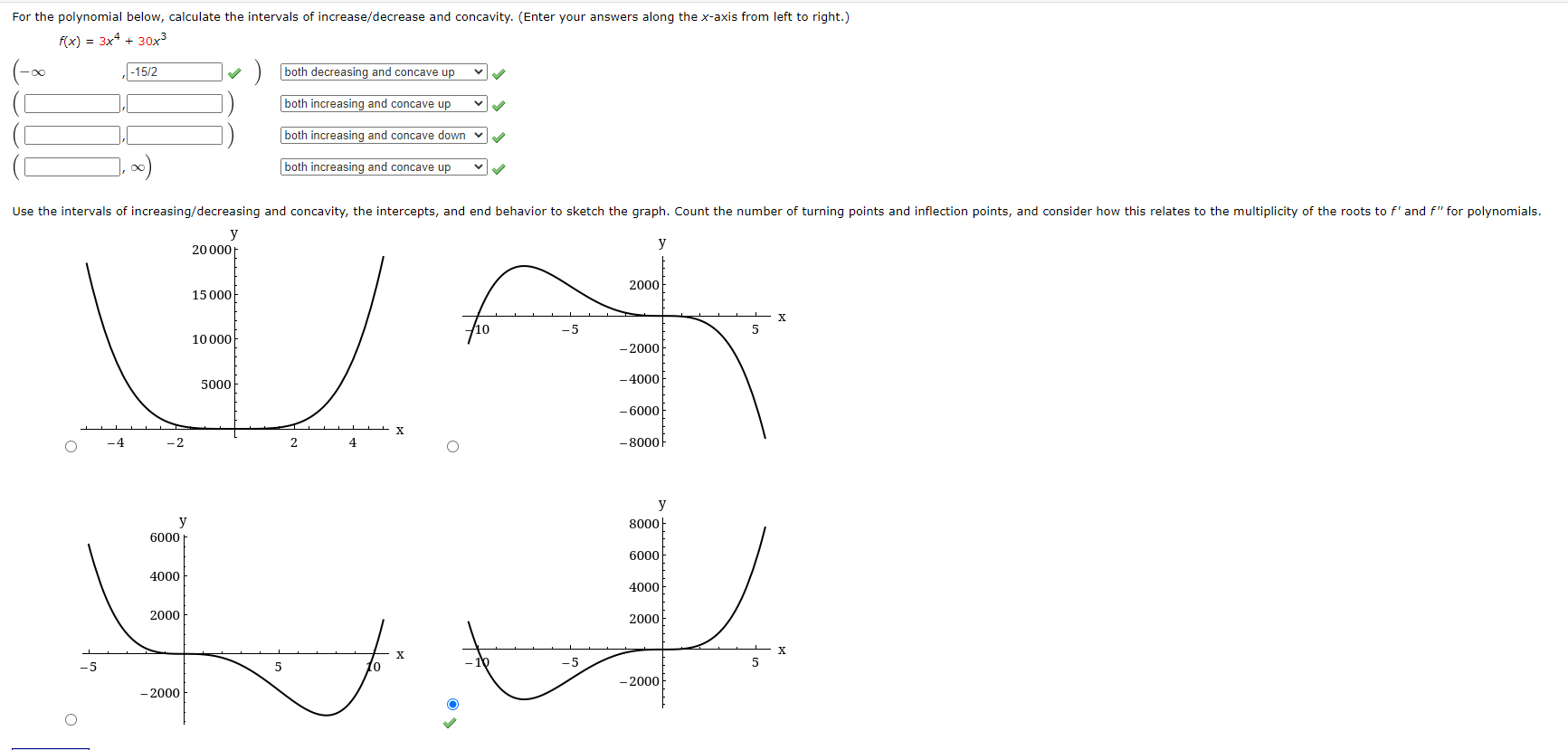 Solved For the polynomial below, calculate the intervals of | Chegg.com