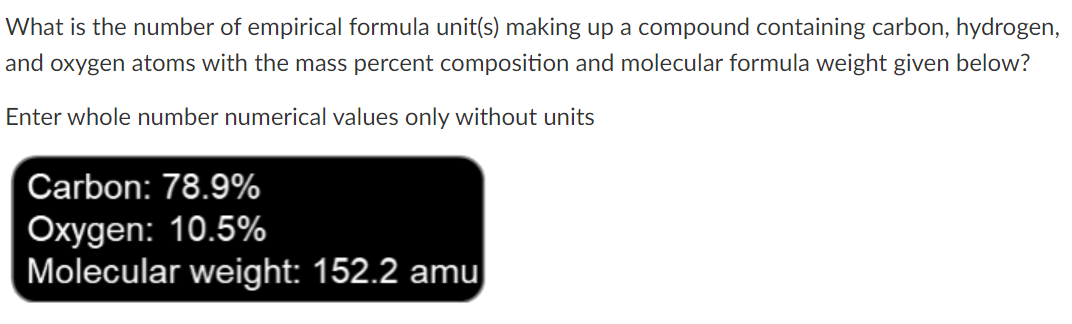 Solved What is the number of empirical formula unit(s) | Chegg.com