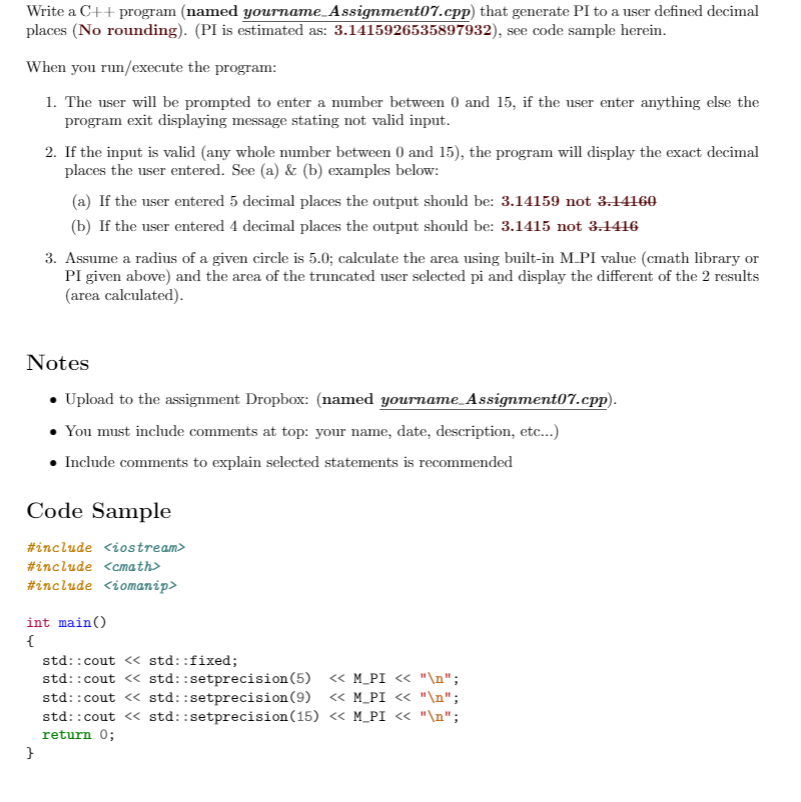 Solved Write A C Program Named Yourname Assignment07 Cpp