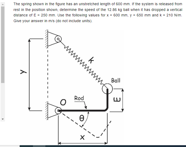 Solved The spring shown in the figure has an unstretched | Chegg.com