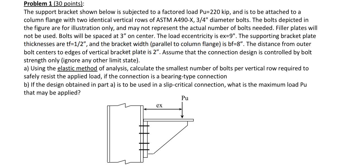 The support bracket shown below is subjected to a | Chegg.com