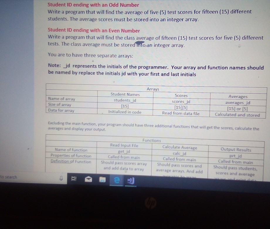 Student ID ending with an Odd Number Write a program | Chegg.com