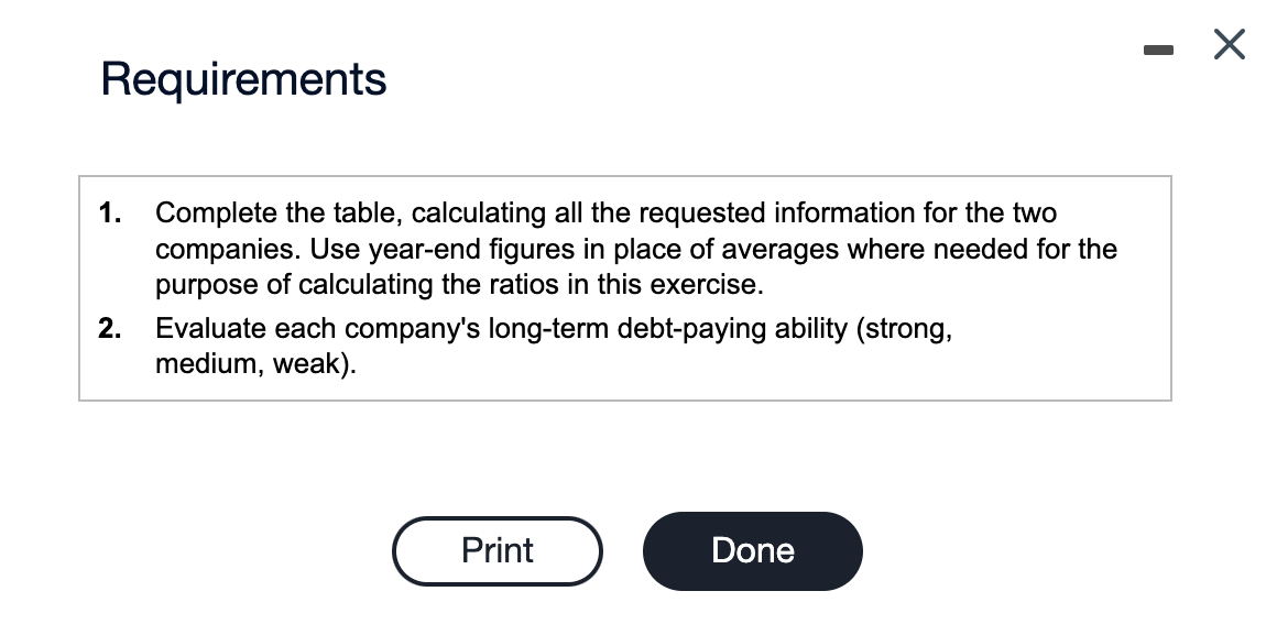 Requirements 1. Complete the table, calculating all | Chegg.com