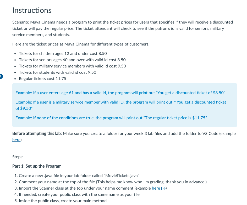 Solved Instructions Scenario: Maya Cinema needs a program to | Chegg.com