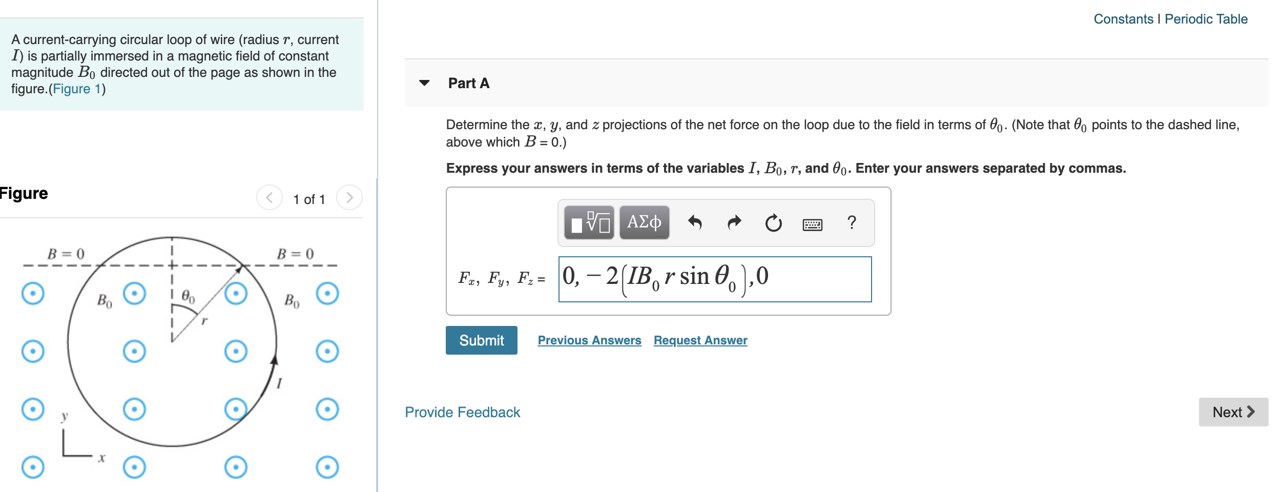 Solved Constants | Periodic Table A current-carrying | Chegg.com