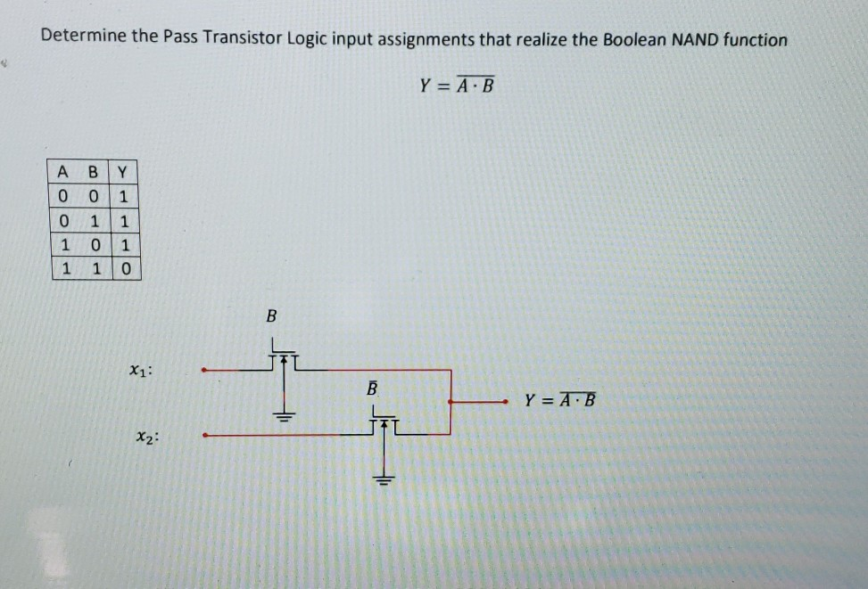 Solved Determine the Pass Transistor Logic input assignments | Chegg.com