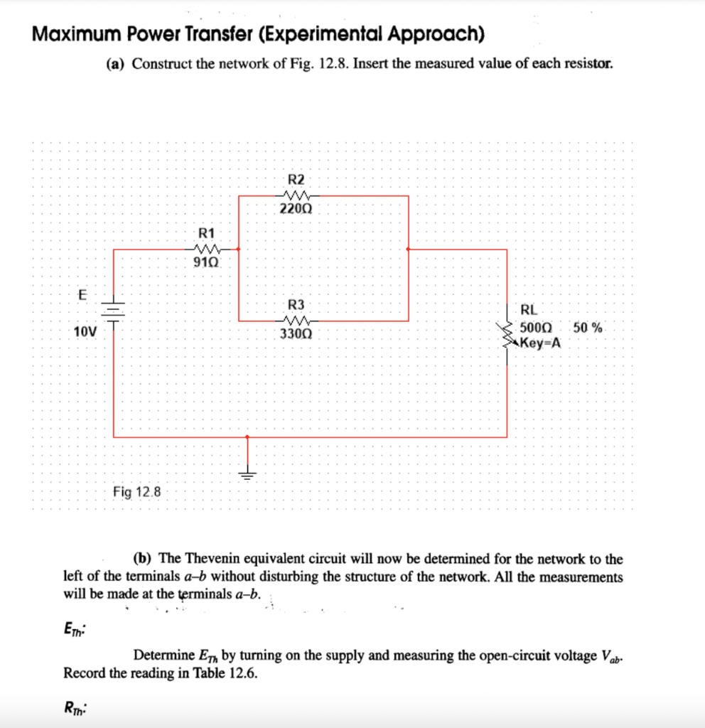 Solved Maximum Power Transfer (Validating the Condition | Chegg.com