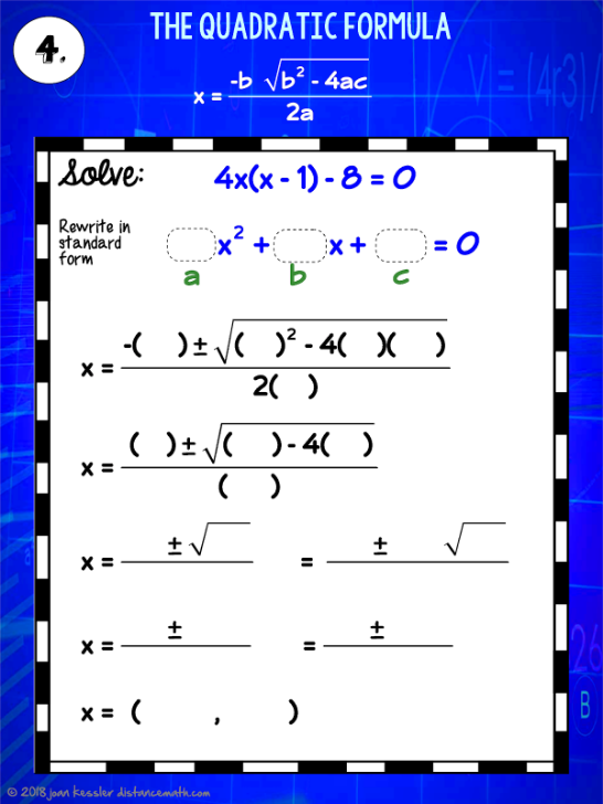Solved THE QUADRATIC FORMULA x= b Vb² - 4ac 2a Rewrite in | Chegg.com