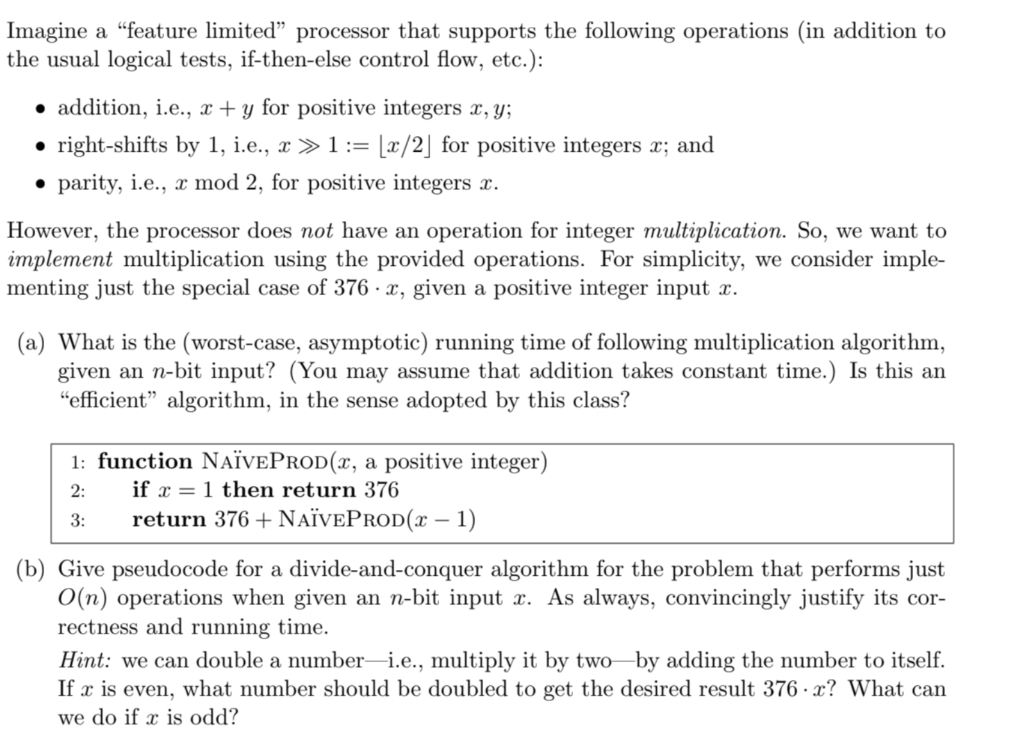 Solved Imagine a "feature limited" processor that supports | Chegg.com