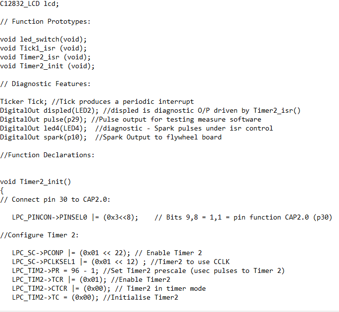 Question Using Mbed Copy the code below and modify | Chegg.com