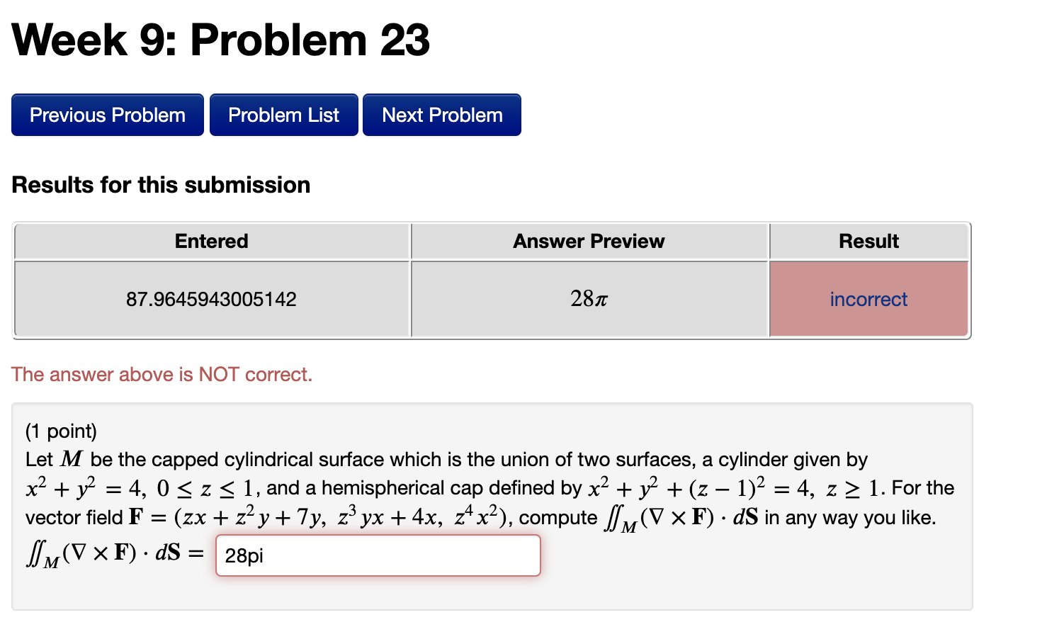Solved Week 9: Problem 30 Previous Problem Problem List Next | Chegg.com