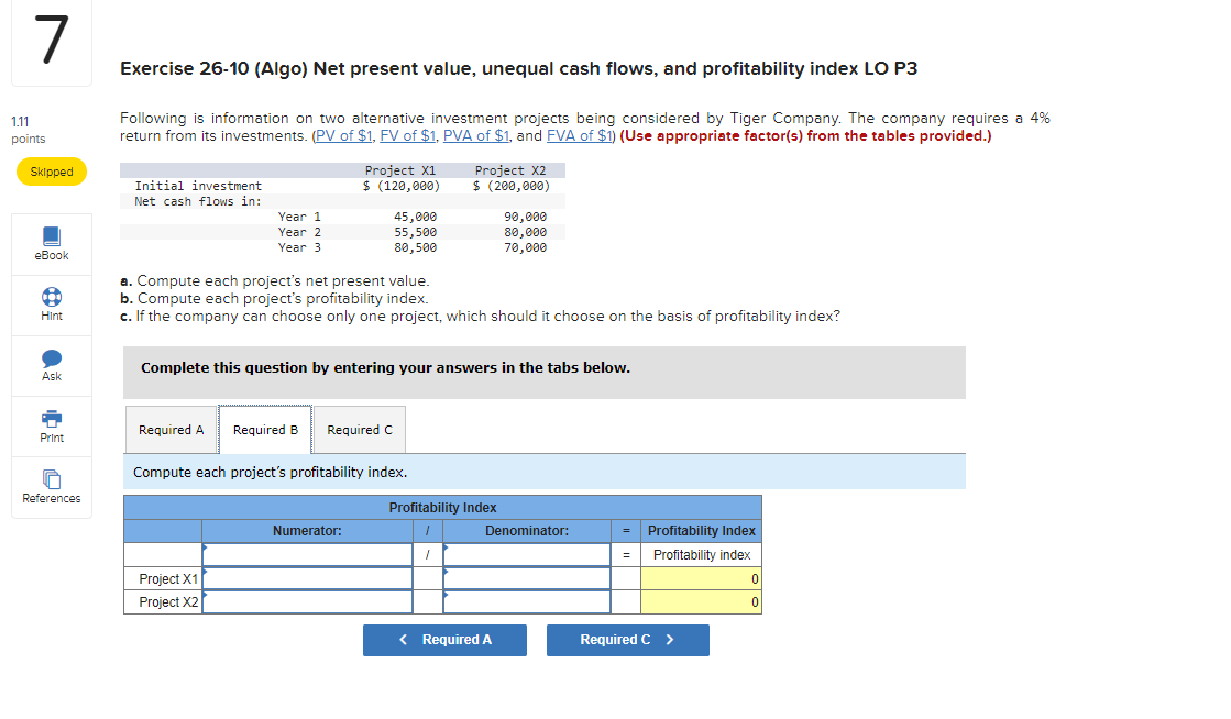 Solved Exercise 26-10 (Algo) Net present value, unequal cash | Chegg.com