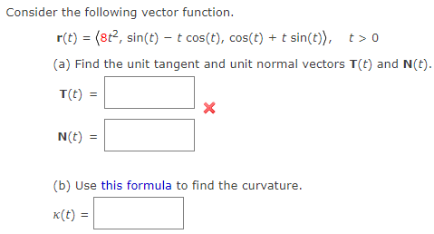 Solved Consider the following vector function. r(t)